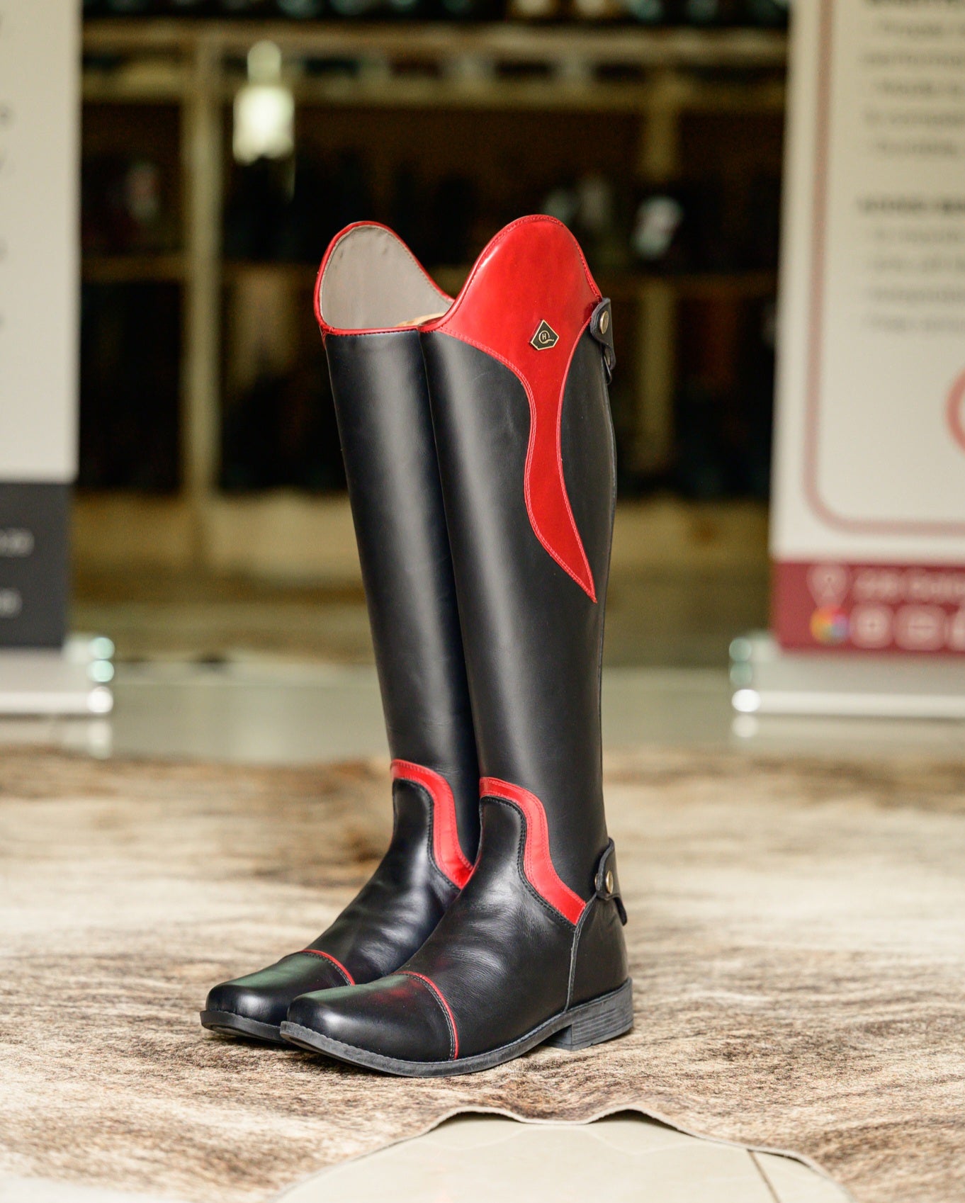 Yuga Fire red patent accent demo – Hello Quality Equestrian