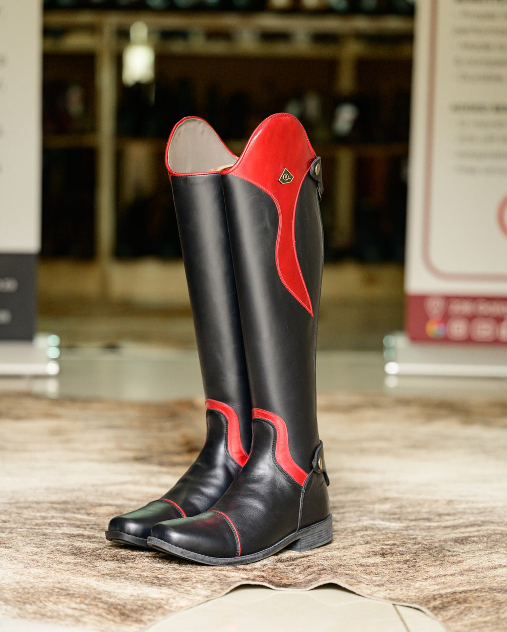Yuga Fire red patent accent demo – Hello Quality Equestrian